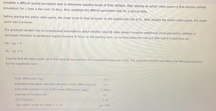 Solved complete a difficult spatial perception task to | Chegg.com