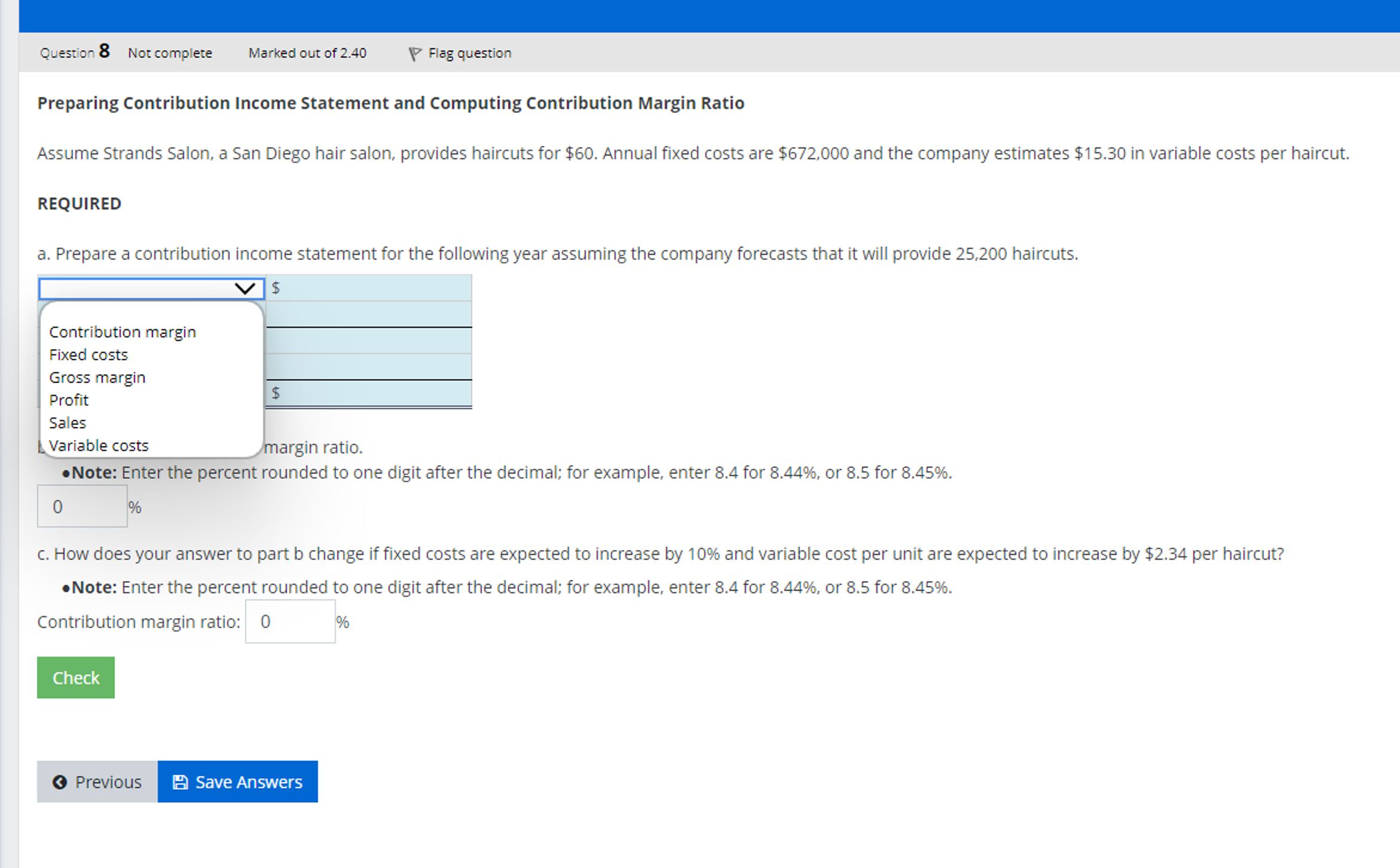 Solved Solve the missing info,Part b asks for: Compute the | Chegg.com