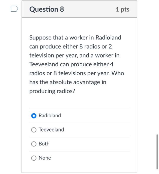 Solved Suppose that a worker in Radioland can produce either | Chegg.com