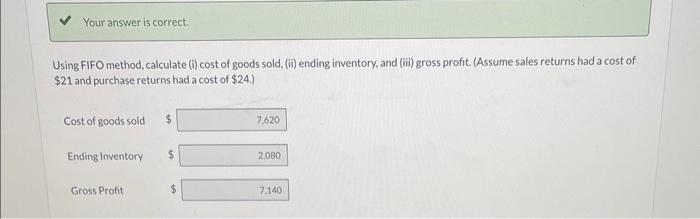 Solved Using FIFO method, calculate (i) cost of goods sold, | Chegg.com
