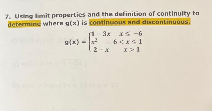 [Solved]: 7. Using limit properties and the definition of c