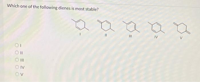 Solved Which one of the following dienes is most stable? aga | Chegg.com