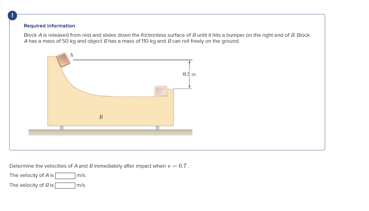 Solved Required informationBlock A is ﻿released from rest | Chegg.com