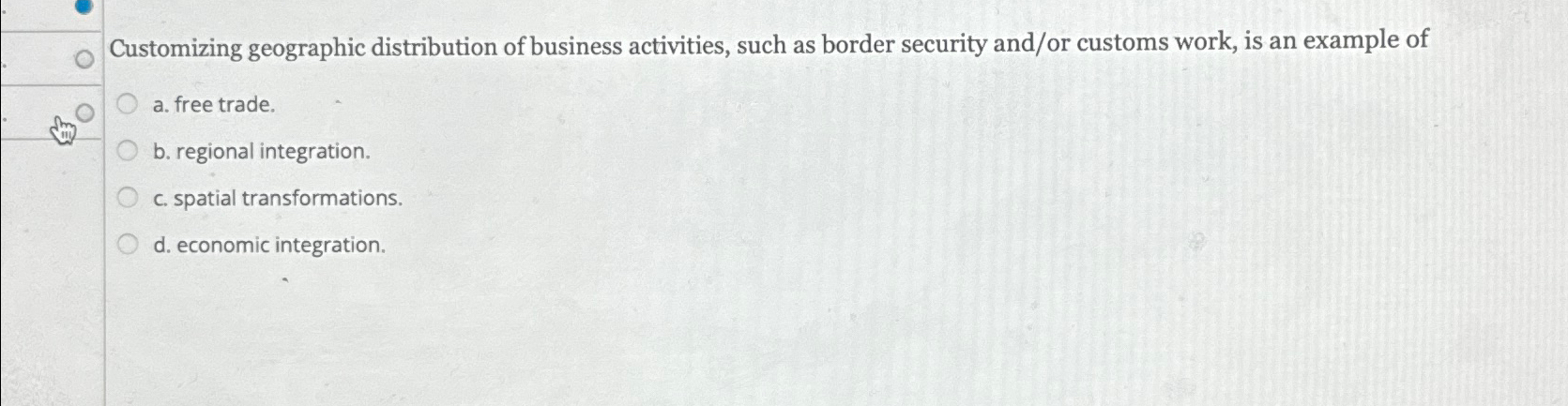 Solved Customizing geographic distribution of business | Chegg.com