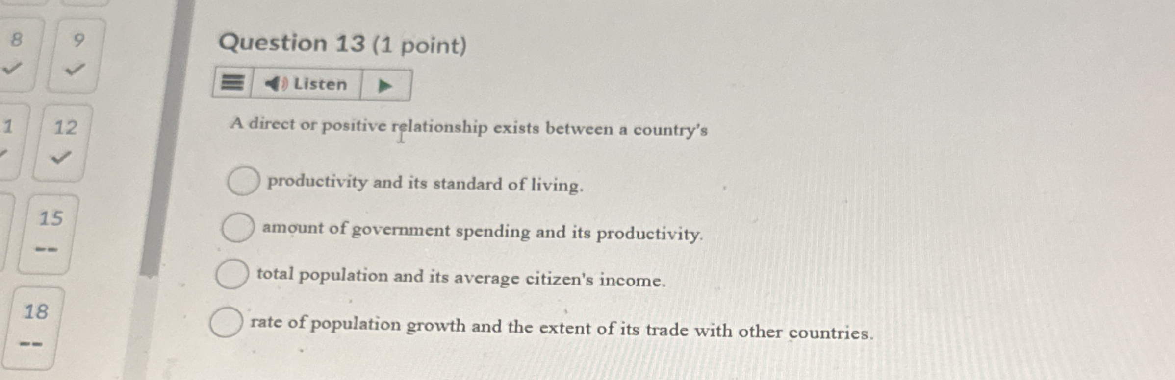 Solved Question 13 (1 ﻿point)ListenA direct or positive | Chegg.com