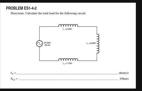 Solved PROBLEM ES1-4-2 Directions: Calculate the total load | Chegg.com