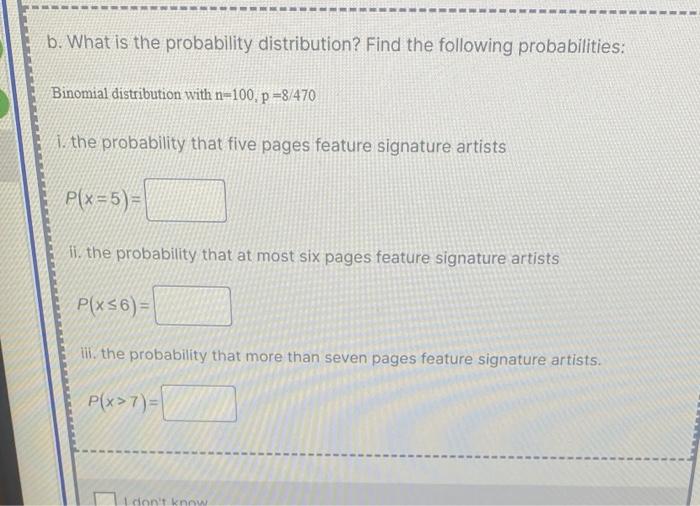 Solved b. What is the probability distribution? Find the | Chegg.com