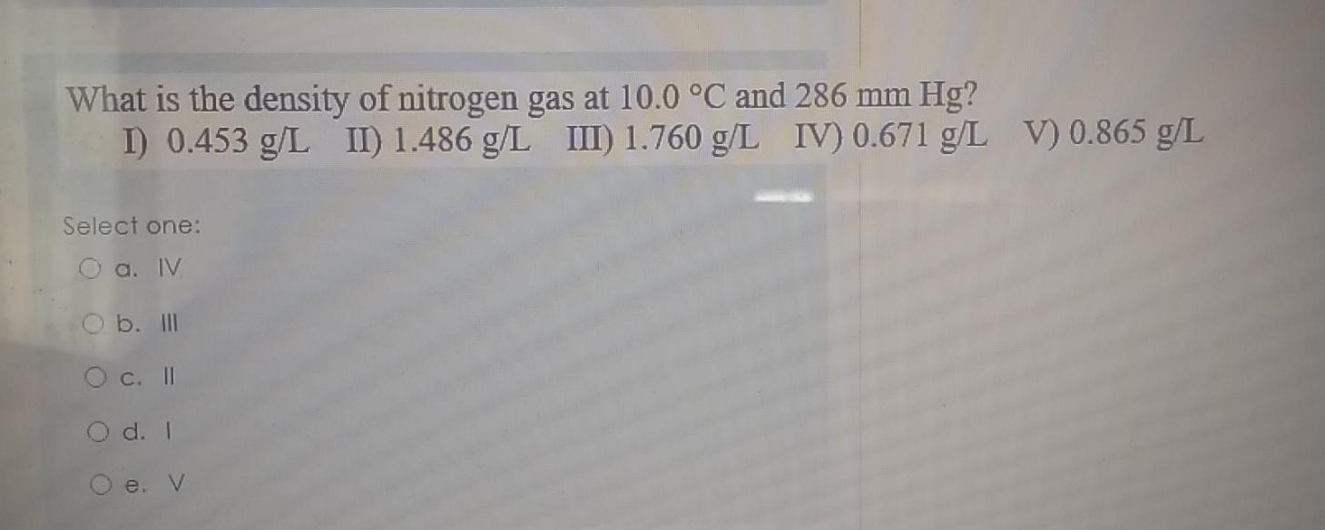 Solved What is the density of nitrogen gas at 10.0 °C and | Chegg.com