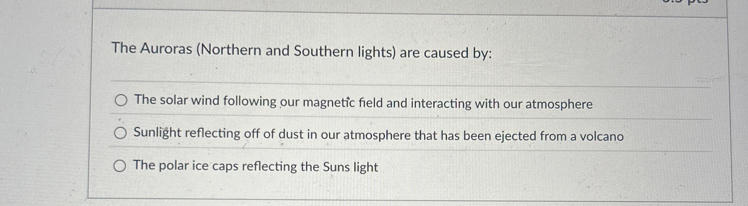 Solved The Auroras (Northern and Southern lights) ﻿are | Chegg.com