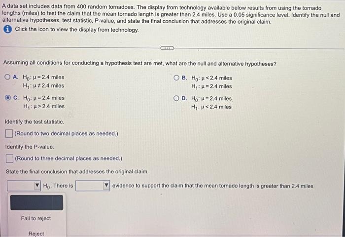 Solved A data set includes data from 400 random tornadoes. | Chegg.com