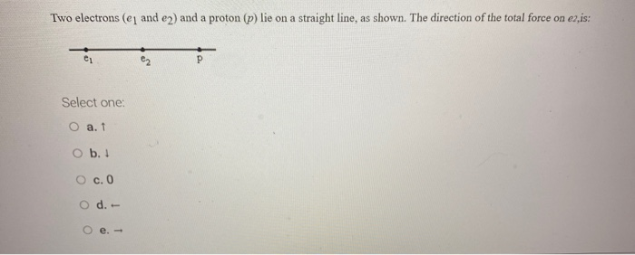Solved Two electrons (e, and e2) and a proton (p) lie on a | Chegg.com