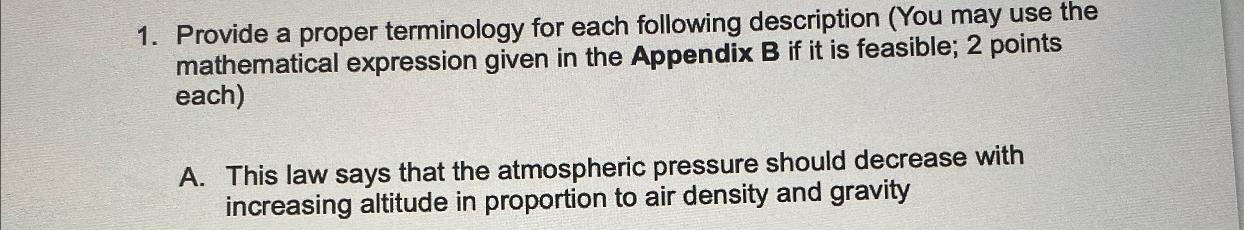 Solved Provide a proper terminology for each following | Chegg.com