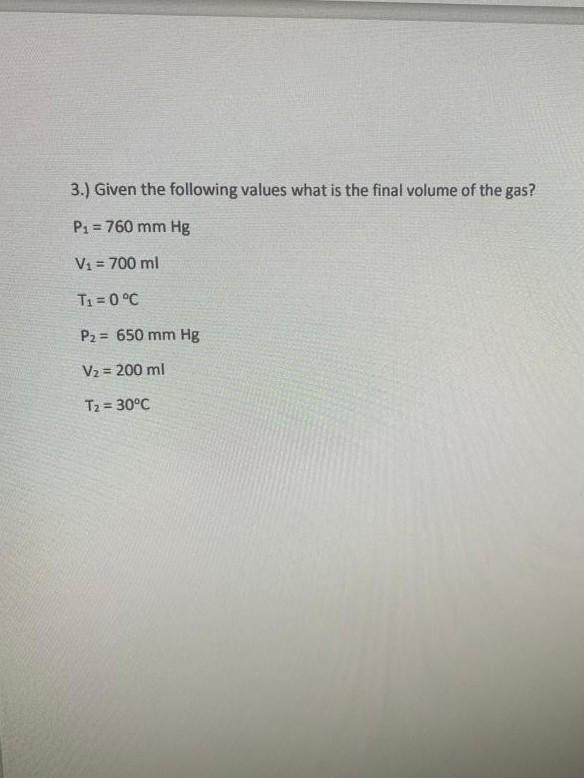 3.) Given the following values what is the final | Chegg.com