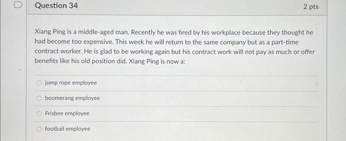 Solved Xiang Ping is a middle-aged man. Recently he was | Chegg.com