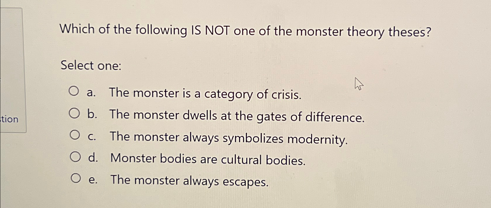 Solved Which of the following IS NOT one of the monster | Chegg.com