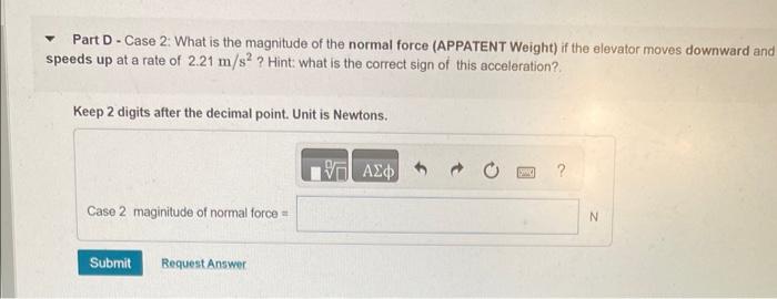 Solved Apparent Weight (Scale in an Elevator) Application of | Chegg.com