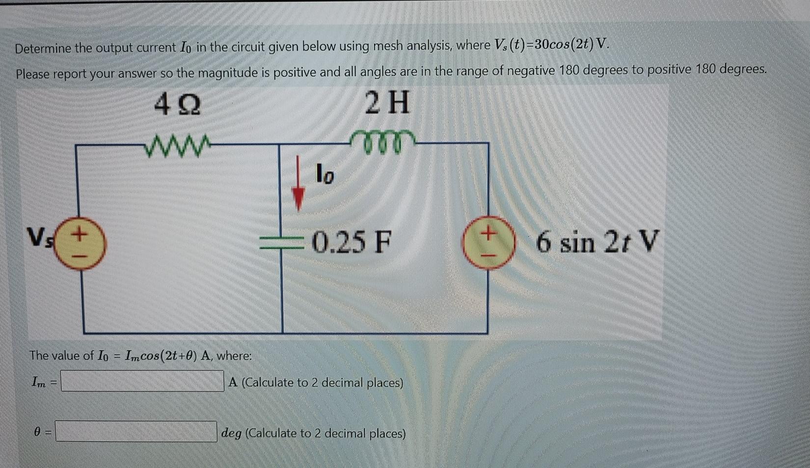 Solved Determine the output current Io in the circuit given | Chegg.com