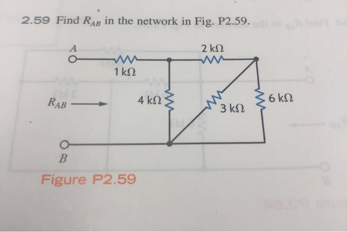 Solved 2.59 Find RAB in the network in Fig. P2.59. A bai 2 | Chegg.com
