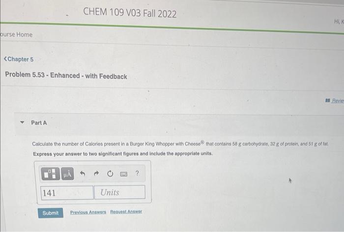 Solved manxCalculate the number of Calories present in a | Chegg.com