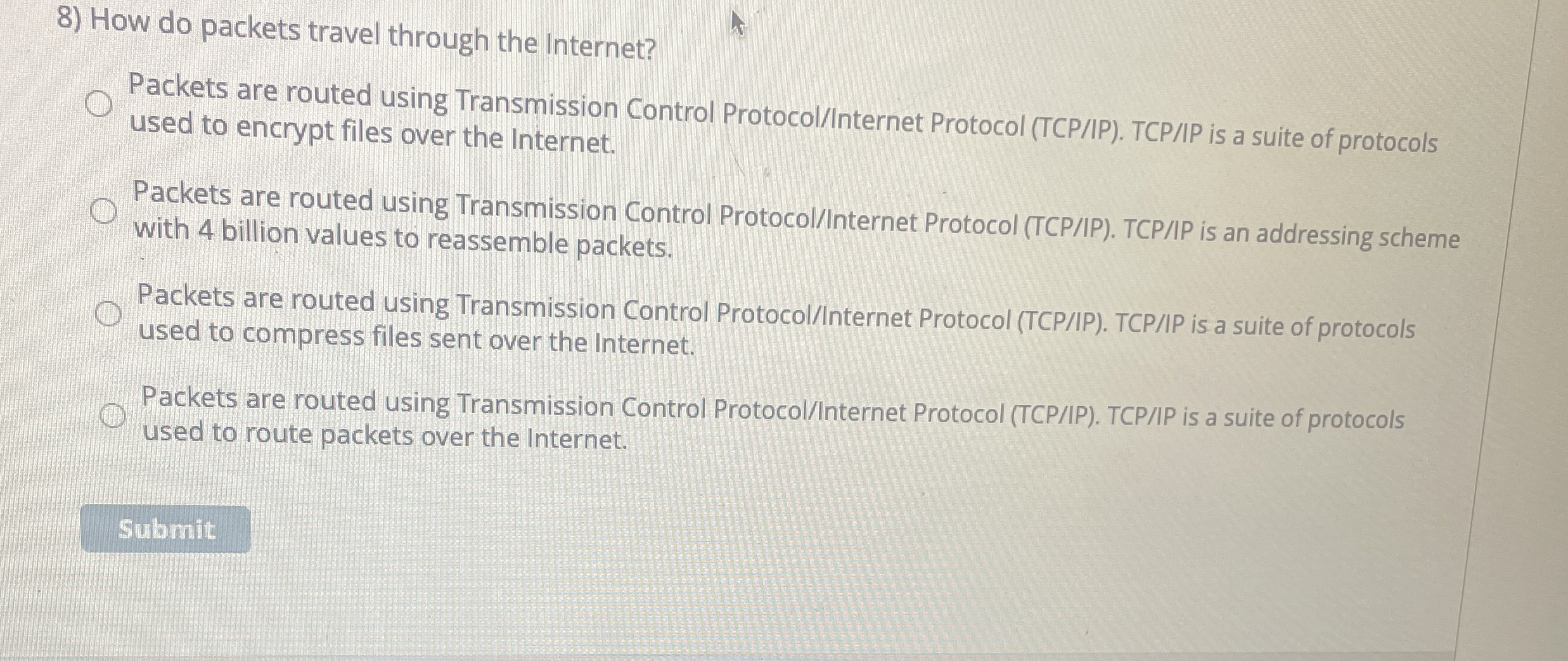Solved How do packets travel through the Internet?Packets | Chegg.com