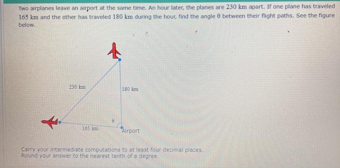 Solved Two airplanes leave an airport at the same time. An | Chegg.com