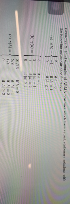 Solved EXERCISE 2. Find examples of ARMA processes which | Chegg.com