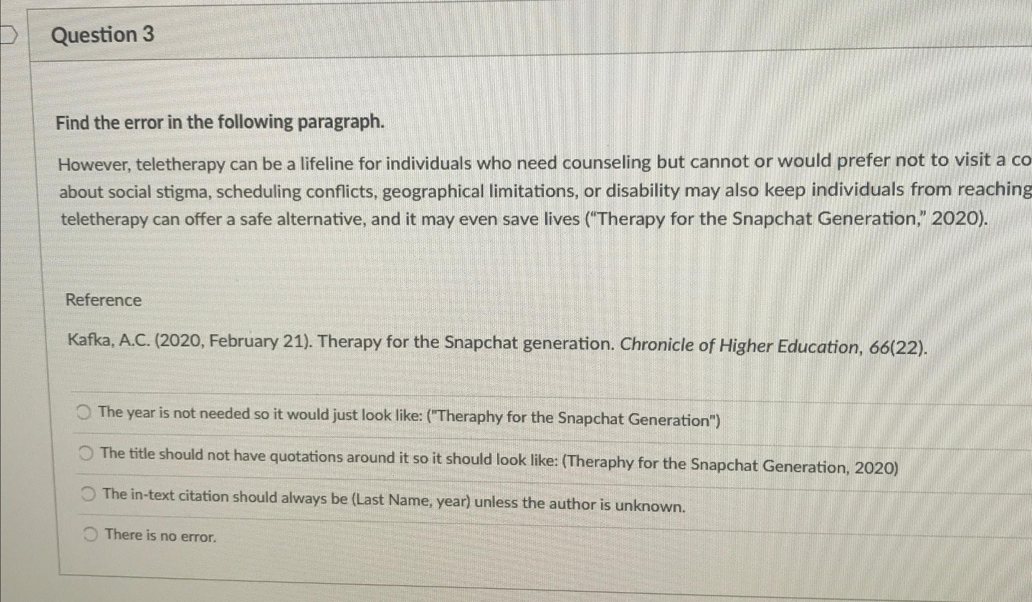 Solved Question 3Find the error in the following | Chegg.com