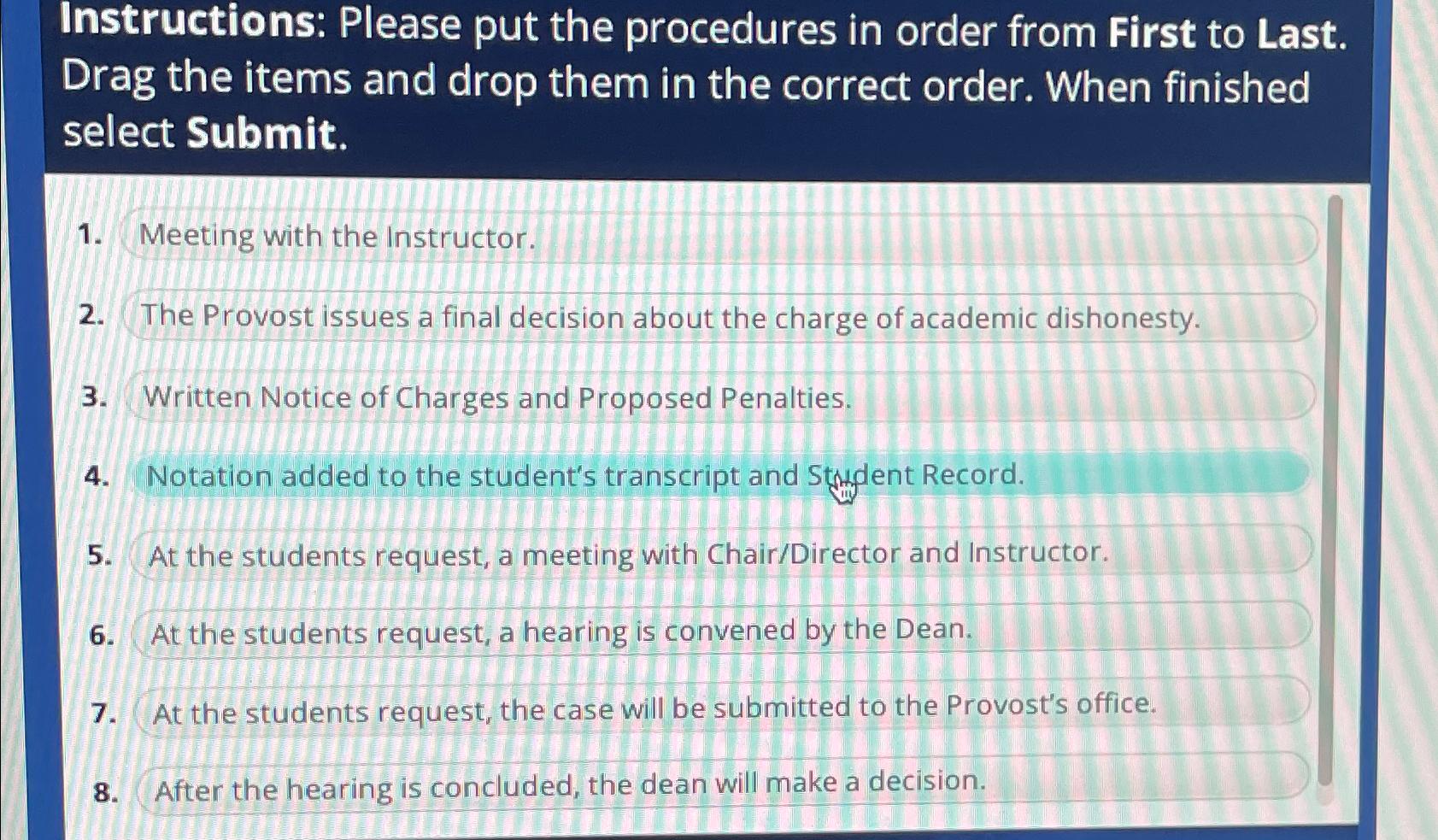Solved Instructions: Please put the procedures in order from | Chegg.com