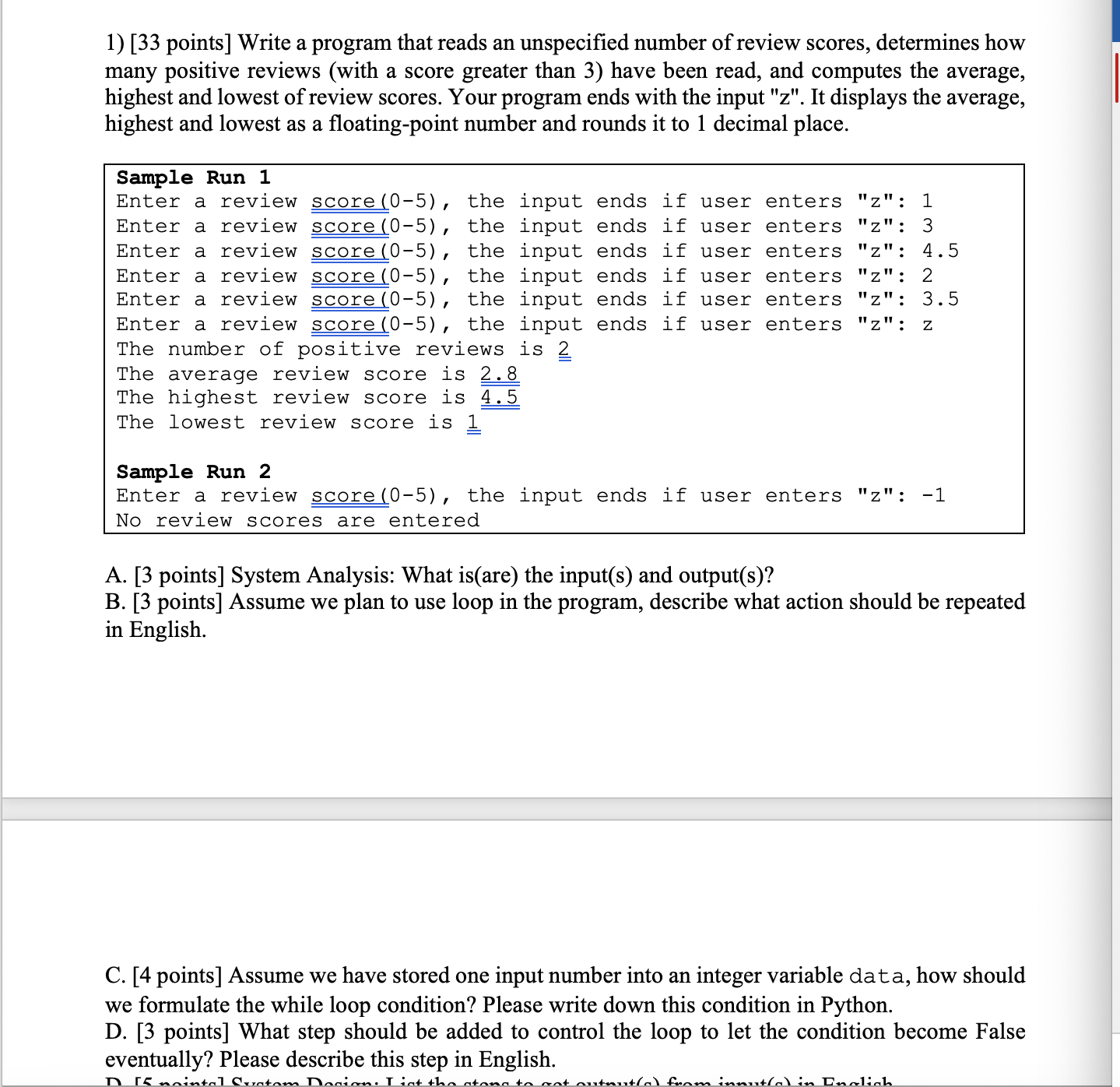 Solved In python language please | Chegg.com