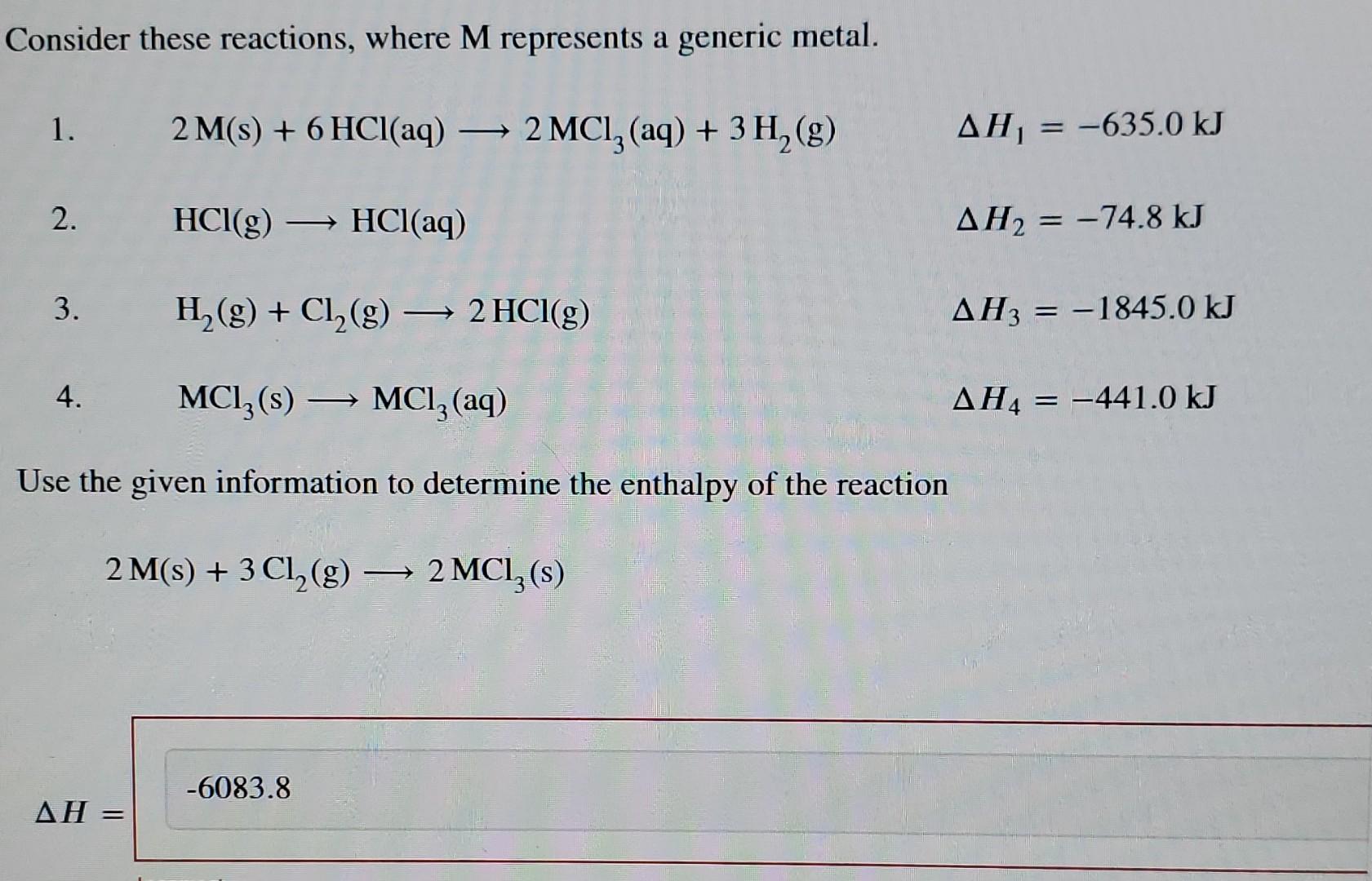 Solved Consider these reactions, where M represents a | Chegg.com