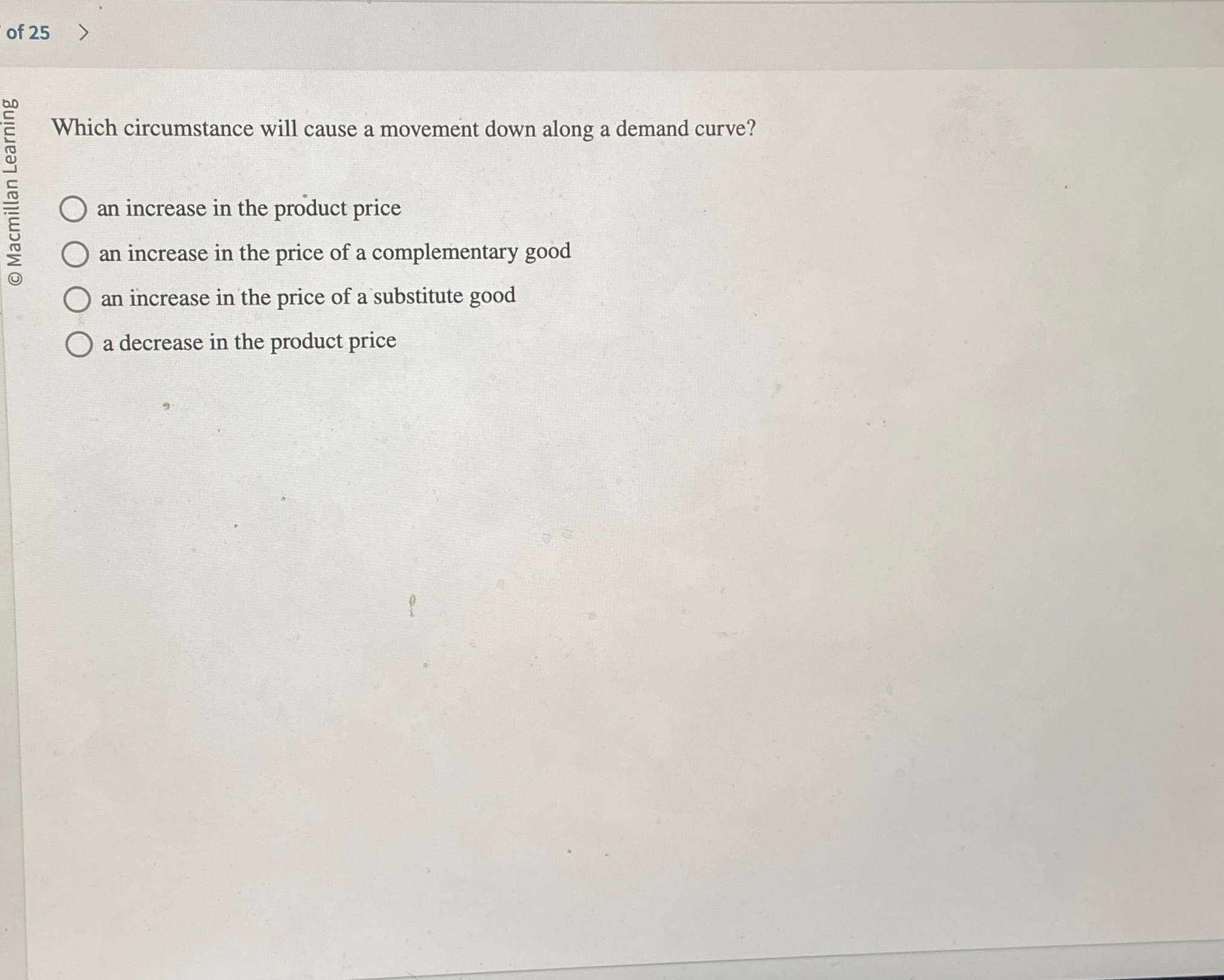 Solved of 25Which circumstance will cause a movement down | Chegg.com