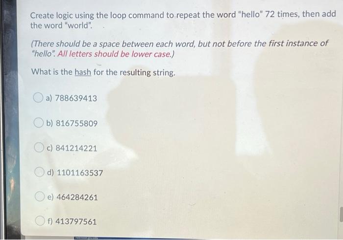 Solved Create Logic Using The Loop Command To Repeat The