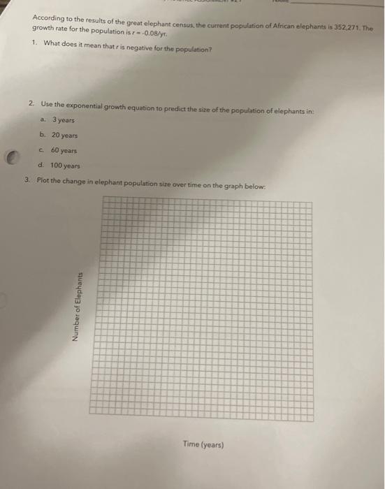 Solved BIOL 111 EXPONENTLAL POPULATION GROWTH, PrACTICE Part | Chegg.com