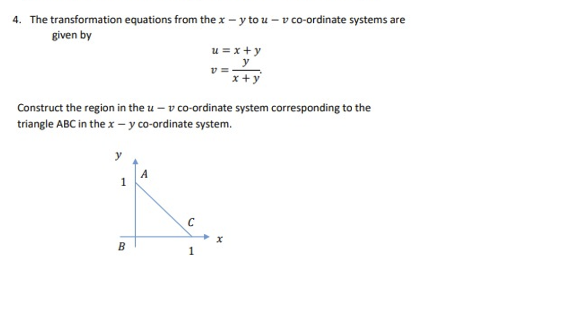 Solved The transformation equations from the x-y ﻿to u-v | Chegg.com
