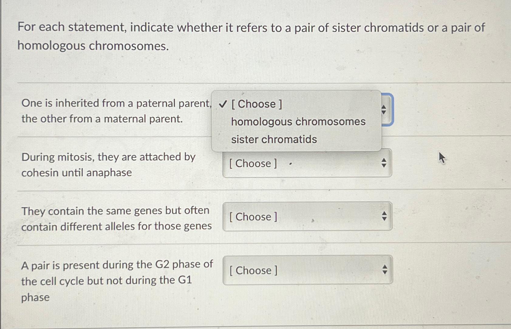 Solved For each statement, indicate whether it refers to a | Chegg.com