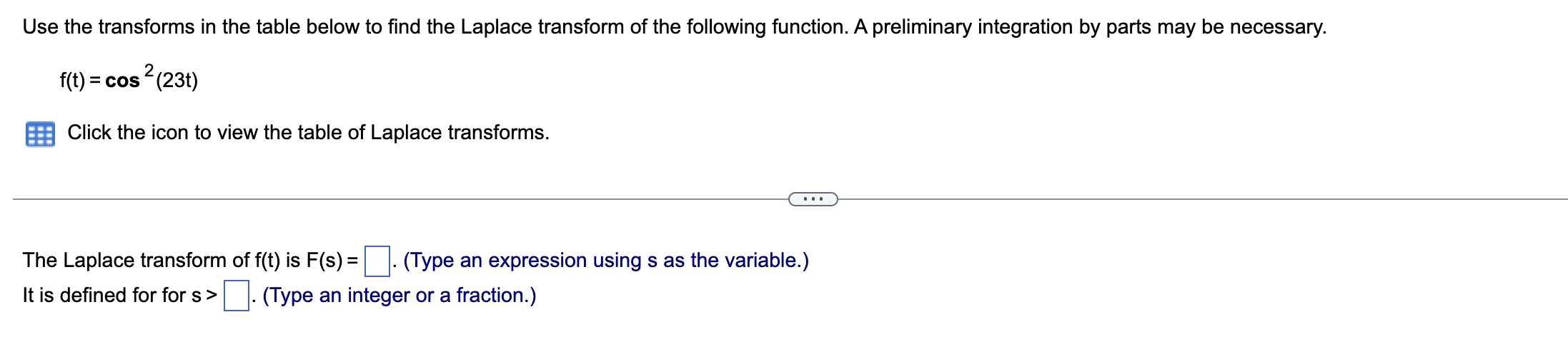 Solved Use the transforms in ﻿the table below to ﻿find the | Chegg.com