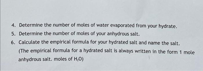 Solved CHEMISTRY LAB Assignment 6.3 Formula for a Hydrate | Chegg.com