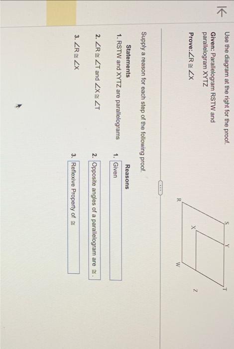 Solved Use the diagram at the right for the proof. Given: | Chegg.com