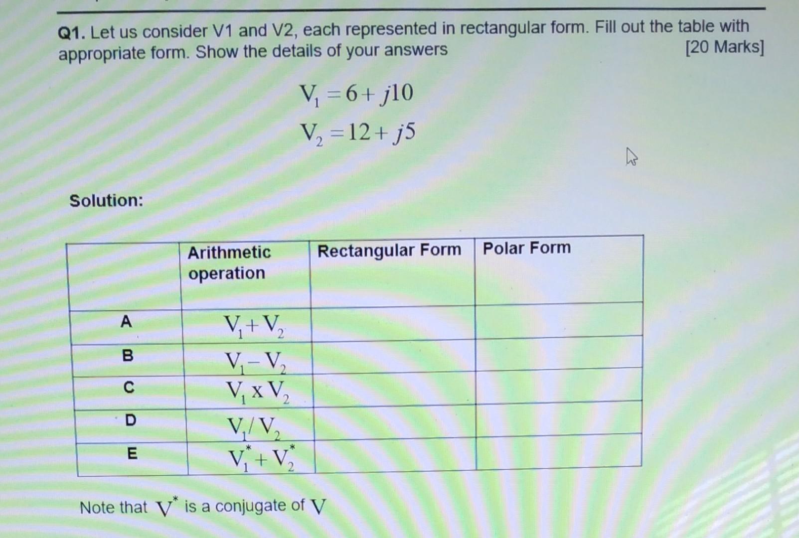Solved Q1. Let us consider V1 and V2, each represented in | Chegg.com