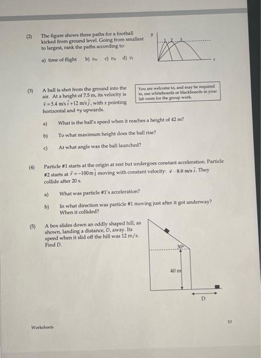 Solved prelab for Physics 1250 lab "2-D Kinematics" Which of | Chegg.com
