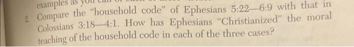 examples as 2. Compare the "household code” of | Chegg.com