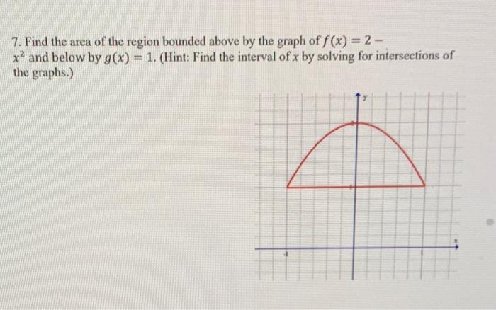 Solved 7. Find the area of the region bounded above by the | Chegg.com