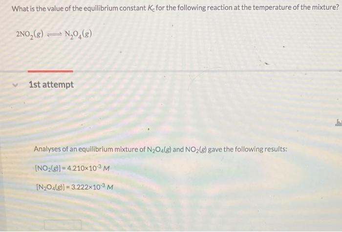 Solved What is the value of the equilibrium constant Ke for | Chegg.com
