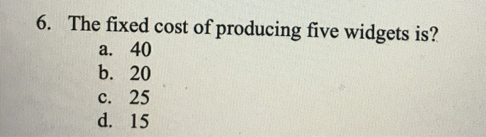 Solved Table 1 Measures of Cost for ABC Inc. Widget Factory | Chegg.com