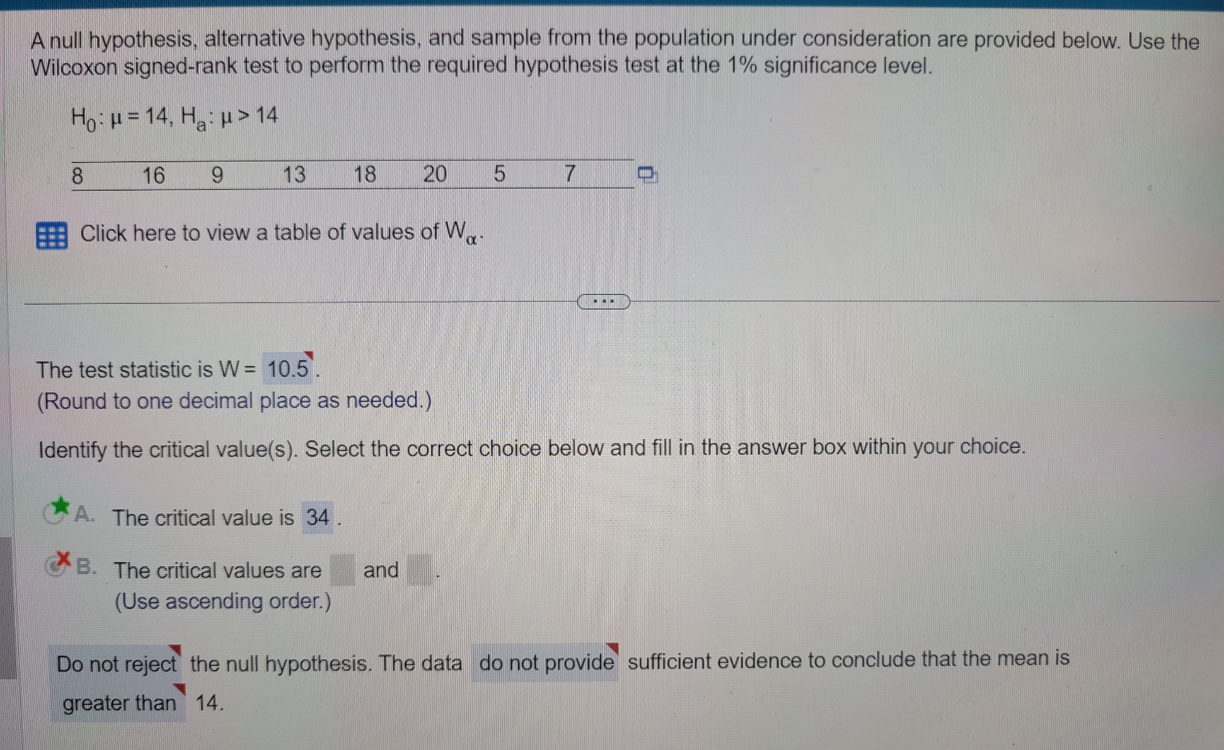 Solved A null hypothesis, alternative hypothesis, and sample | Chegg.com