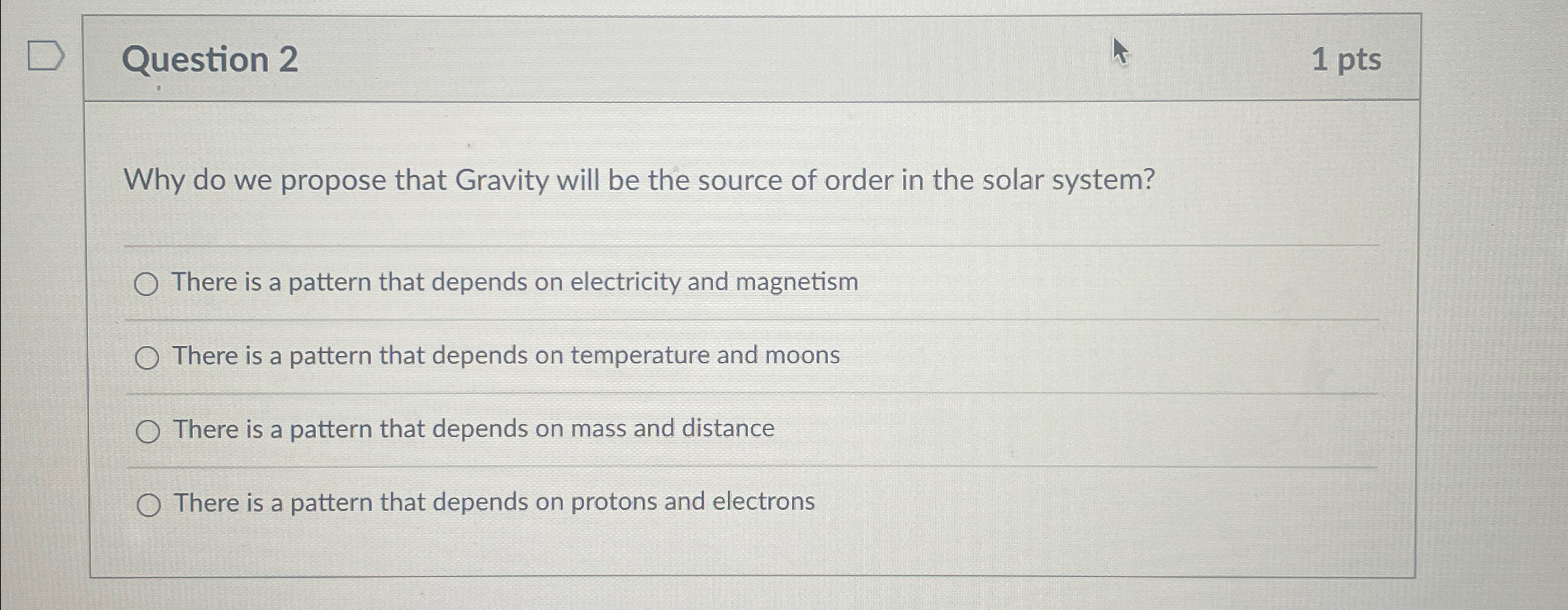 Solved Question 21 ﻿ptsWhy do we propose that Gravity will | Chegg.com