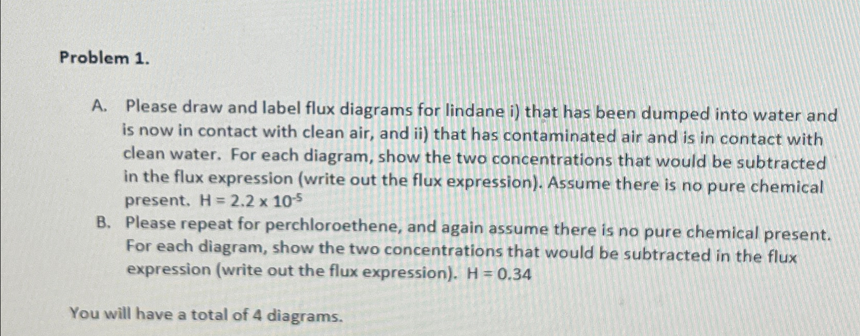 Solved Problem 1.A. ﻿Please draw and label flux diagrams for | Chegg.com