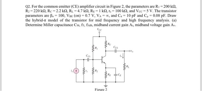 Q2. For the common emitter (CE) amplifier circuit in | Chegg.com