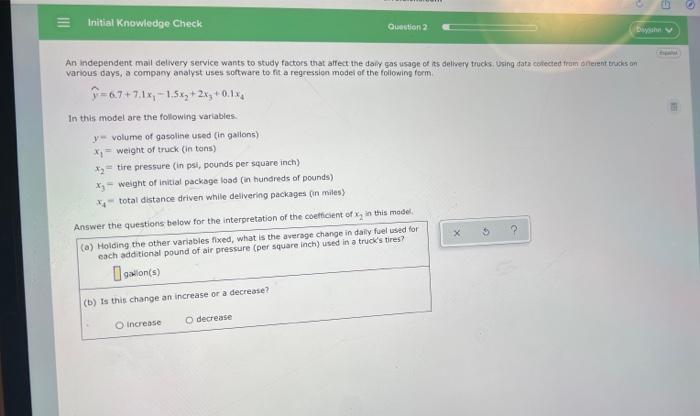 Solved Initial Knowledge Check Question 2 Dayah An | Chegg.com