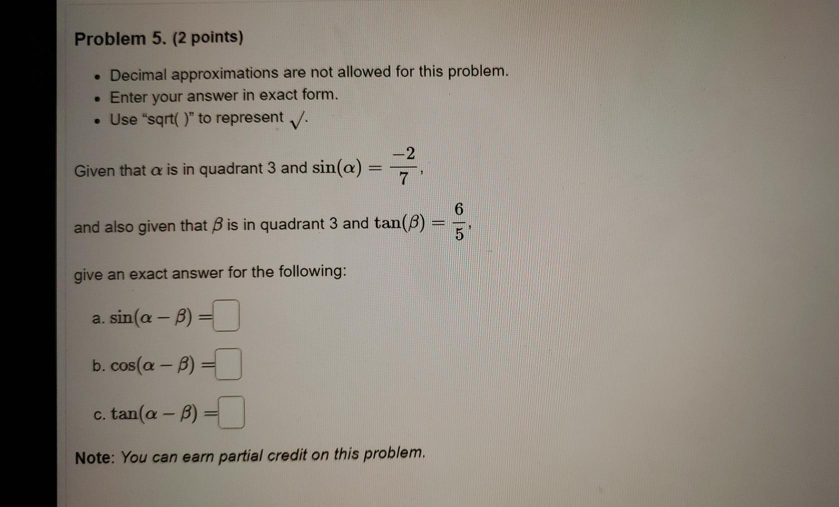 Solved Problem 5. (2 points) • Decimal approximations are | Chegg.com
